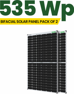 WAAREE Solar Panel 535 Watt Mono Perc Bifacial (Pack of 2) 24 Volts ...