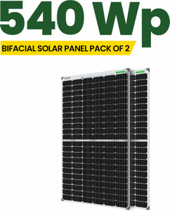 WAAREE Solar Panel Bifacial 540 Watt (Pack of 2) 24Volts 144 Cells Dual ...