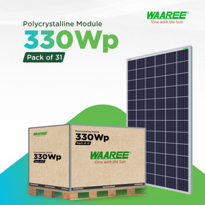 WAAREE Solar Panel 330 Watt (Pack of 31) 72 cells Polycrystalline Solar ...