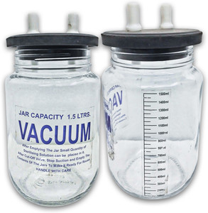 Jetflon Suction Glass Jar 1500ml 1 set for suction machine with 2 Float ...