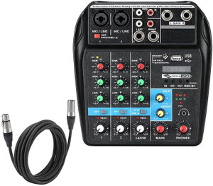 AMG Music 4 Channel Digital Sound Mixing Console System with XLR Cable ...