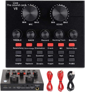 TechBlaze V8 Mixer Sound Card External USB Audio Interface with Sound ...