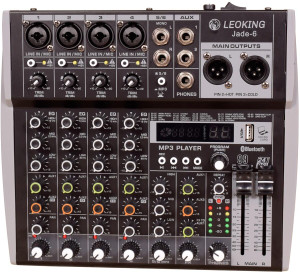 Adiohub 6 Channel Professional Audio Mixer Console 4 XLR+ 2 Mono,2 XLR ...