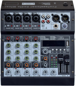 KH Audio Mixer 6 Channel for Stage Live Studio Stereo Recording DJ ...