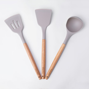 Vasukie Silicone Set With Wooden Handle forPan for Kitchen Non-Stick ...