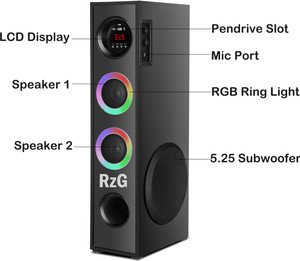 Buy RZG Champ Music system home theater 120 W Bluetooth Tower Speaker ...