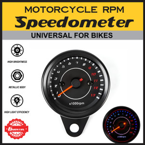 OBEROI'S TRADERS Motorcycle Stainless Steel RPM Speedometer With Led ...