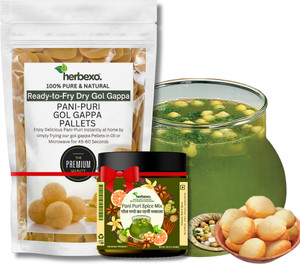 herbexo Ready to Fry/Bake Pani Puri Papad / Puchka Packet with Pani ...