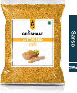 Groshaat Premium Quality Sarson -250gm (Pack Of 1) Yellow Mustard Seed ...