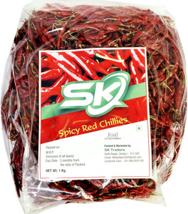 Sk foods Spicy dry chilli whole,teja mirchi, lavngi mirchi 1KG Price in ...