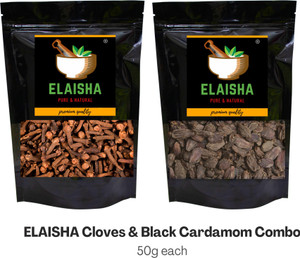ELAISHA Cloves Laung Whole & Black Cardamom Badi Elaichi Premium ...
