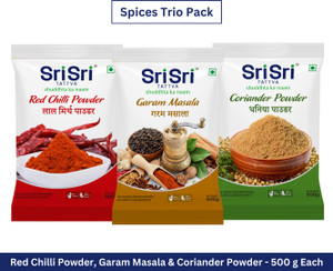 Sri Sri Tattva Spices Trio: Red Chilli Powder 500 g, Garam Masala 500 g ...