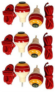 Kishore collection Wooden Spinning Lattu with Thread I Traditional ...