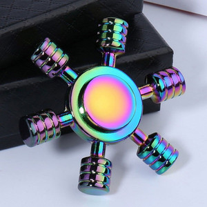 KARBD Rainbow Gyro Piston Metal Fidget Spinner Hand Toy Stress Relief ...