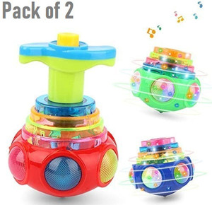 HALO NATION UFO Flash Tops Laser Light Spinning Top Musical Toy Latu ...