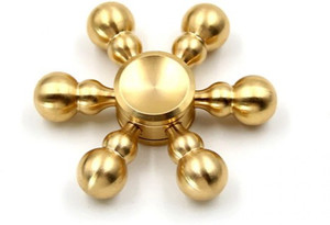IG44 Solid Brass Fidget Spinner 6 Detachable Droplet Arms Tactile ...