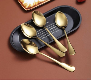 CHROMA DECOR Chroma Décor gold Spoon set (4), Golden Spoon, Golden ...