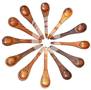 RAGIBDECOR Wooden Masala Spoon 12CM - Set of 12 for Small CONTAINERS ...