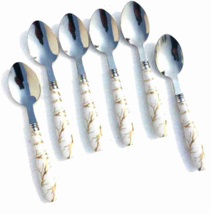 akash shop Spoons Set Dining Table Marble Look Ceramic Design Stainless ...