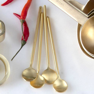 LAMA ENTERPRISE Golden Spoon Disposable Stainless Steel Coffee Spoon ...