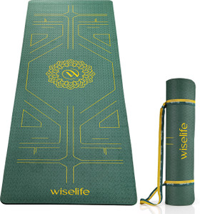 Wiselife TRU Alignment Yoga Mat + Strap Pro-Balance TPE Material Extra ...