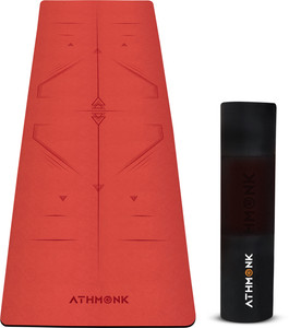 Athmonk Dual Colour TPE Pro Yoga Mat for Woman and Man with Alignment ...