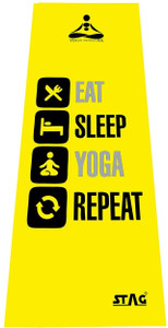 Stag iconic YOGA MANTRA PRINTED MAT WITH BAG 180cm X 60cm Black, Yellow ...