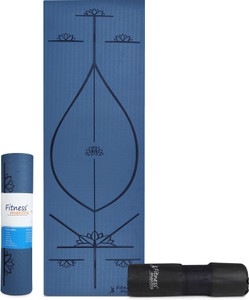 Fitness Mantra Premium TPE Body Alignment Lines Yoga Mat with Cover Bag ...