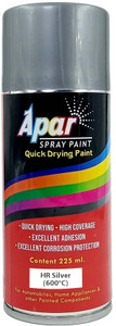 apar Heat Resistant Spray Paint Can SILVER -225 ml (up to 600°C) For ...