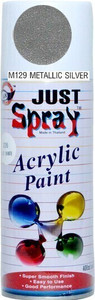 Just Spray Metallic Silver Spray Paint Gloss Finish Spray Paint Quick ...