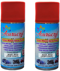 AOURACRYL Spray Paint Mah. Red-225ml (Pack of 2) for Mahindra Tractors ...