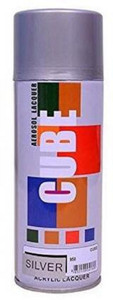 CUBE 036 Silver Matte Finish Spray Paint For Car, Bike, Art & Craft ...