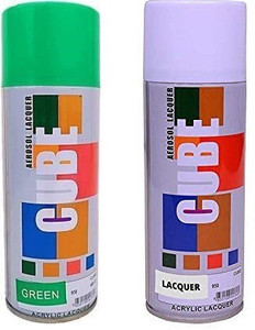CUBE CUBE ( Green + Lacquer ) Green Spray Paint 400 ml Price in India ...
