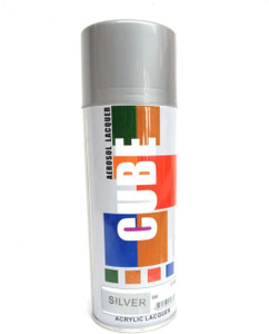 CUBE Aerosol Multipurpose Color Spray Paint Glossy Silver Spray Paint ...