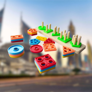 7Trust Geometric Shape Sorter Puzzle Toy Shape Matching Blocks Color ...