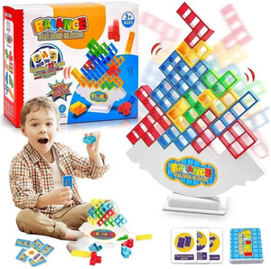 PSA zone Stacking Game 16 Pcs Stack Tower, Tetra Tower Child Balance ...