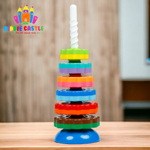 Kiddie Castle Rainbow Spinning Stacking Tower Toy for Children ...