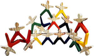 URBANE CHIC Acrobats Balancing Game Set of 32 Pieces Stacking Human ...