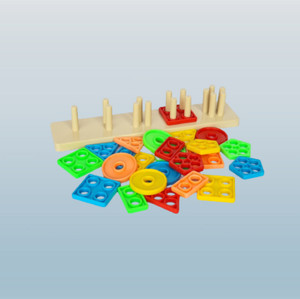 Kidsbuddy Geometric Shape Sorter Puzzle Toy Shape Matching Blocks Color ...