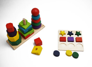 justhandmade Wooden Three Column Tower Shape Puzzle Stacker Shape ...