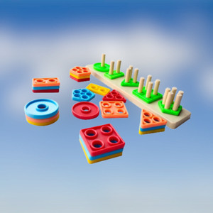 Kidsbuddy Geometric Shape Sorter Puzzle Toy Shape Matching Blocks Color ...