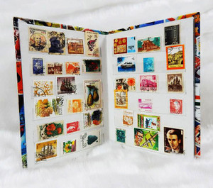 GOLD MINT Stamp Album stock book 20 pages with 500 world stamps gift ...