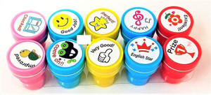 Flipkart.com | 3 Jokers Emoji Cartoon Self Inking Stamp/Cute Stamp Kids ...