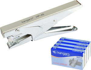 Kangaro Heavy Duty Stapler HP 45 Grey with 4 Pkt of Staple Pins 24/6 ...