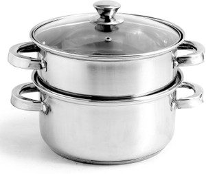 The Indus Valley 2-Tier Steamer with Glass Lid| 3-Layer sandwich base ...