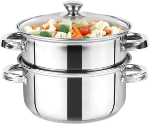 The Indus Valley 2-Tier Steamer with Glass Lid| 3-Layer sandwich base ...