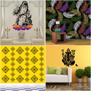 ARandNJ Painting Wall Stencils (Size :- 16 X 24 Inch) PATTERN- "Shiv ...