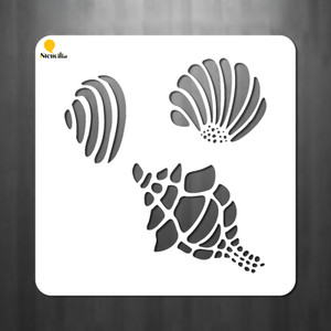 Stencilia Shells stencil Shells stencil for Art and Craft 6x6 inch ...
