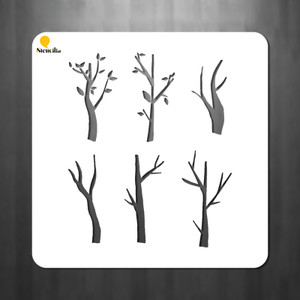 Stencilia Branch in set of six stencil Branch in set of six stencil for ...