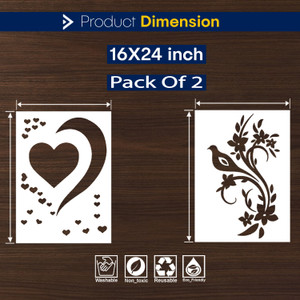 ARandNJ ARandaNJ Painting Wall Stencils (Size:- 16X24 Inch) Theme ...